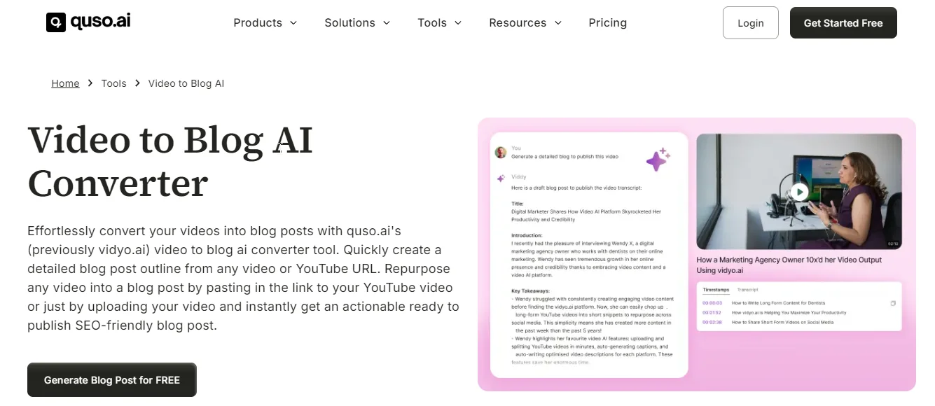 9 Best Video To Blog Tools for 2025